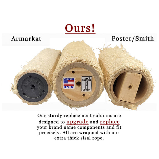 Sisal Rope Wrapped Cat Scratching Replacement Posts - Fits Armarkat ...